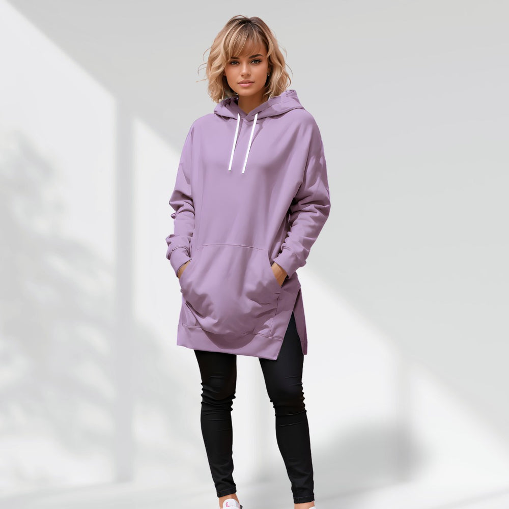 Women's Hoodie Dress - Casual Long Sleeve Pullover Sweatshirt Dress